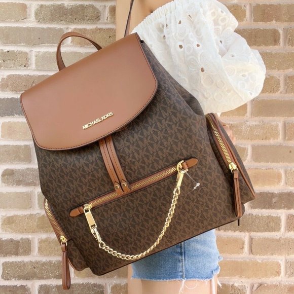 Michael Kors | Bags | Nwt Michael Kors Large Backpack Brown Mk ...